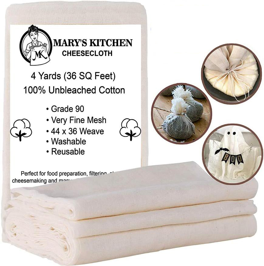 Bulk Wholesale Cheesecloth Grade 90 — 36 Sq Ft, Unbleached Cotton ...